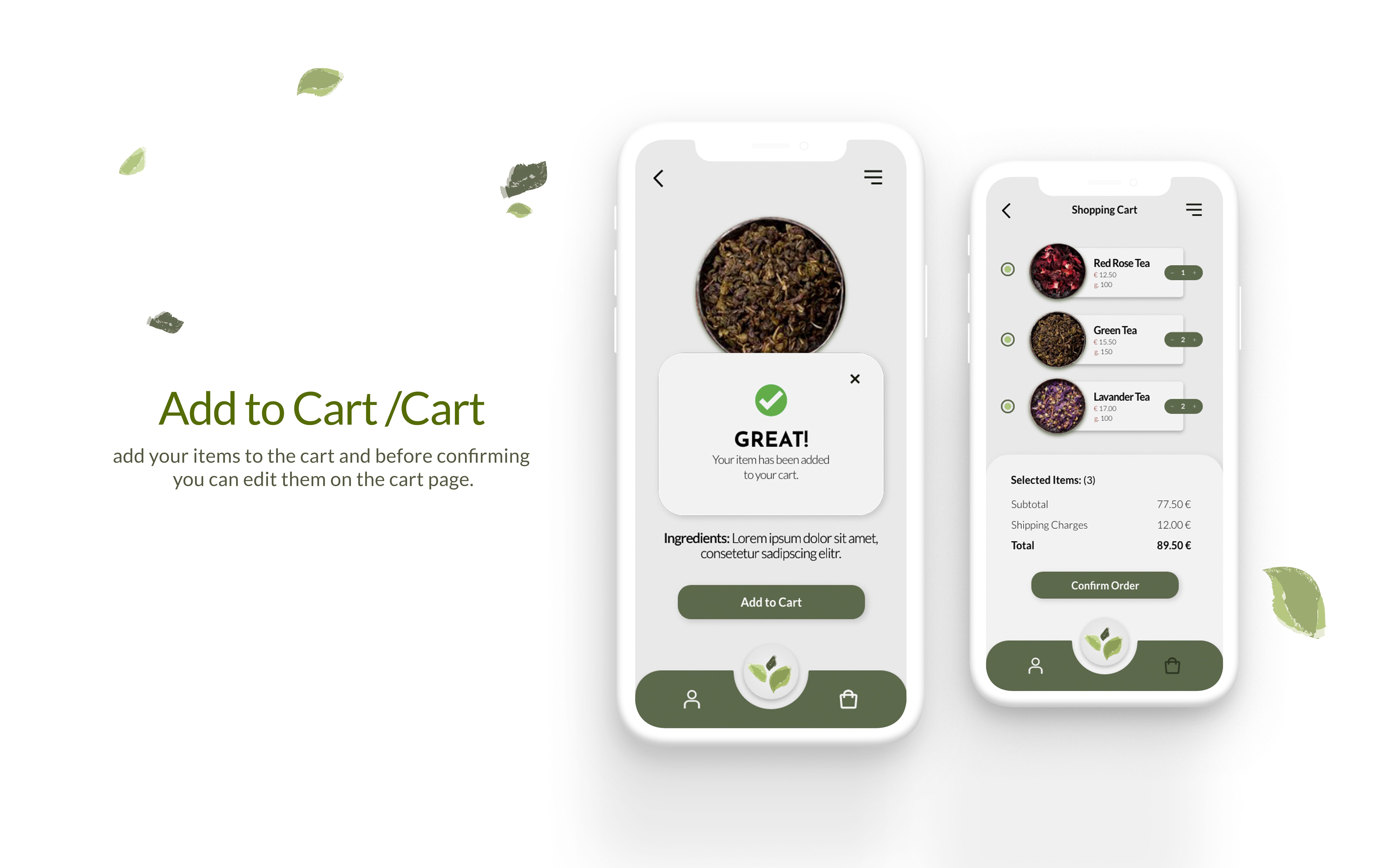 plantea herbal tea app – UI DESIGN – Roberta Cinque – Graphic Designer