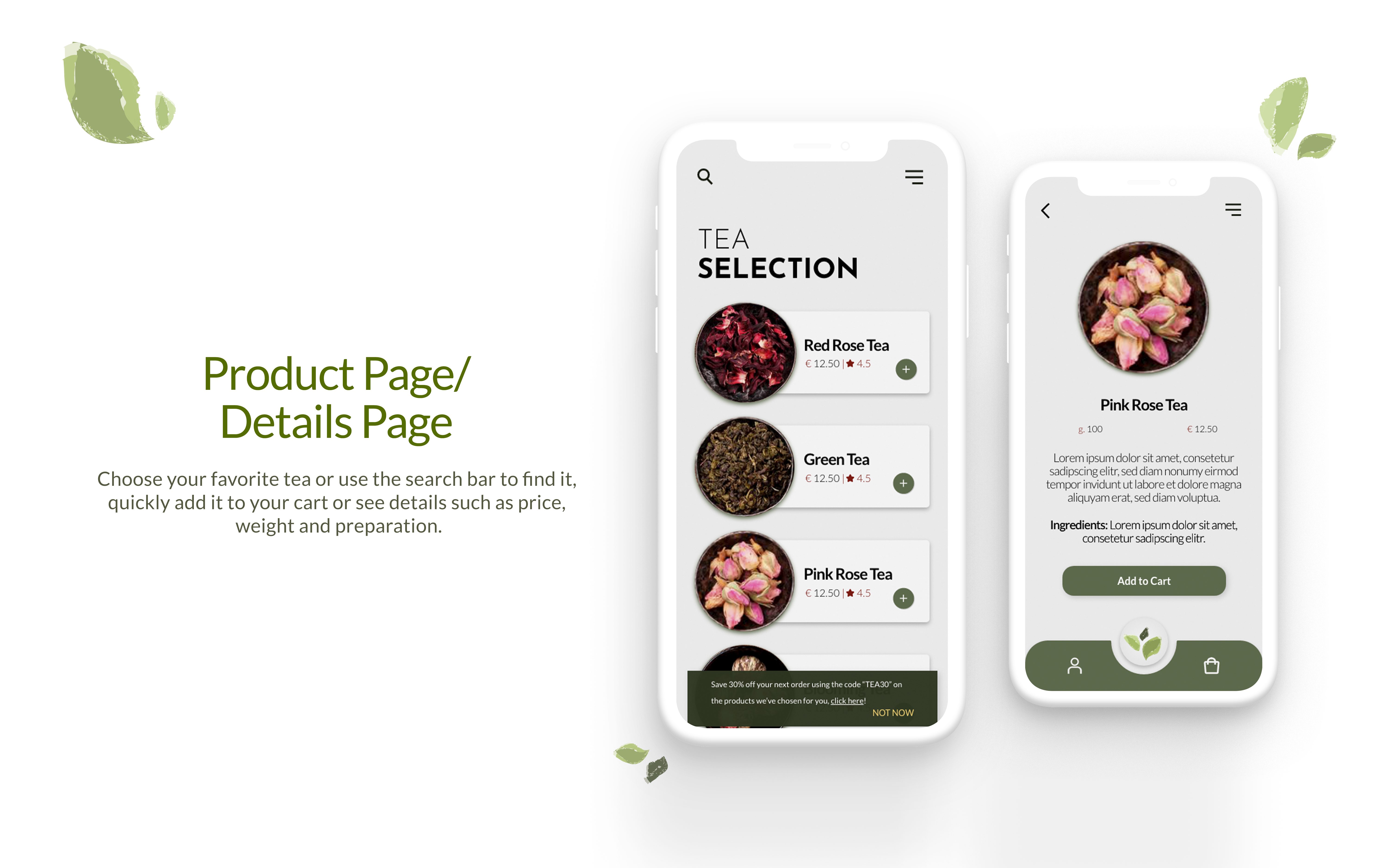 plantea herbal tea app – UI DESIGN – Roberta Cinque – Graphic Designer